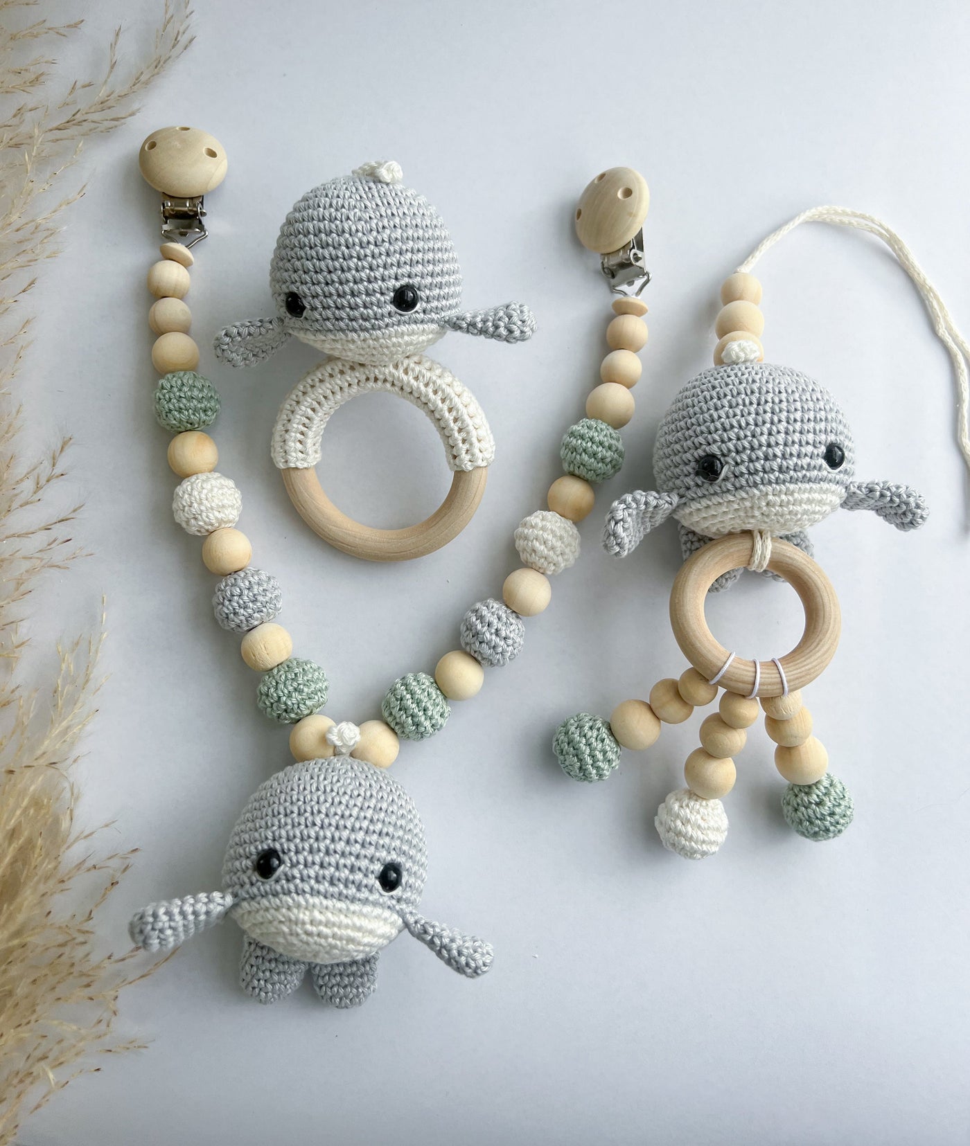 Set Wal in Grau und Mint